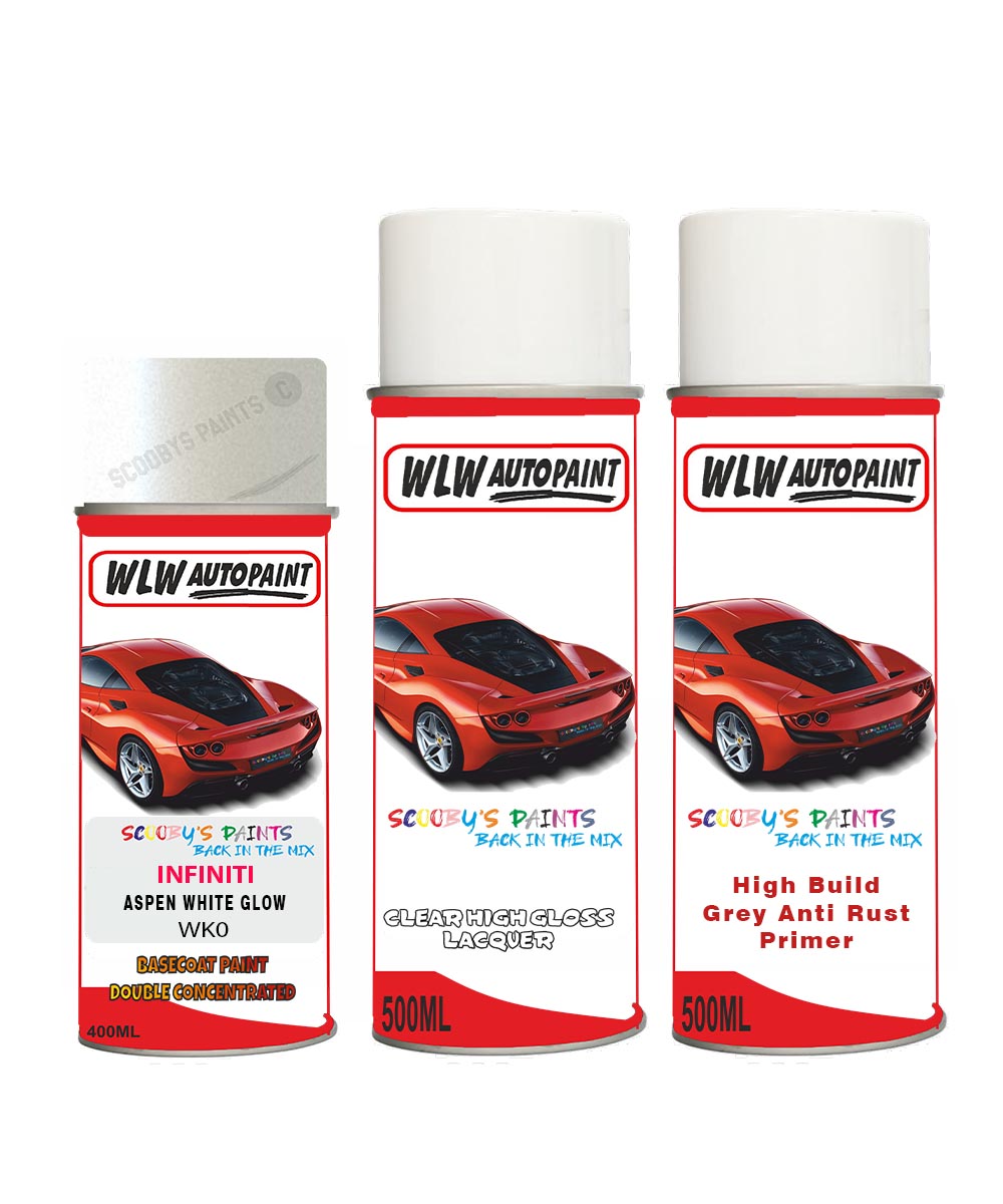 Aerosol Spray Paint For Infiniti Qx Aspen White Glow Paint Code Wk0 Wh ...