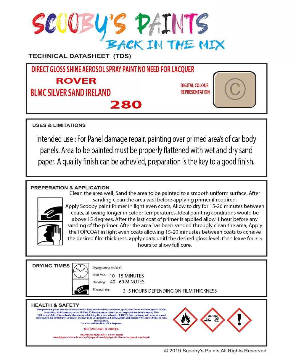 Mixed Paint For Rover P5 Series/3 Litre Blmc Silver Sand Ireland Aeros ...