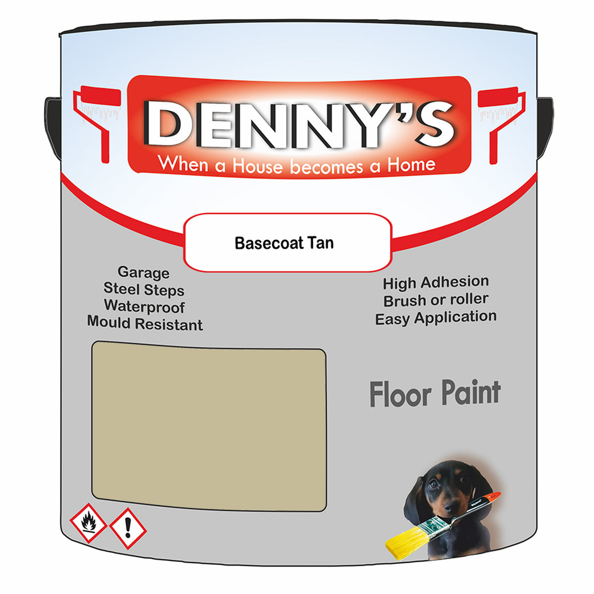 Denny's Floor Paint For Garages Colour- Basecoat Tan - Oilproof Tyre-T ...