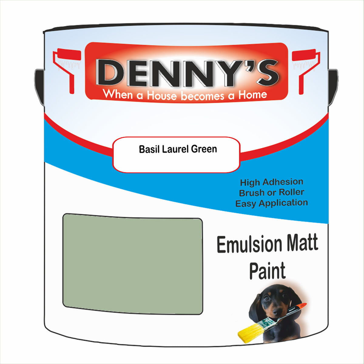 Denny's Emulsion Paint For Ceilings Colour- Basil Laurel Green - Matte ...