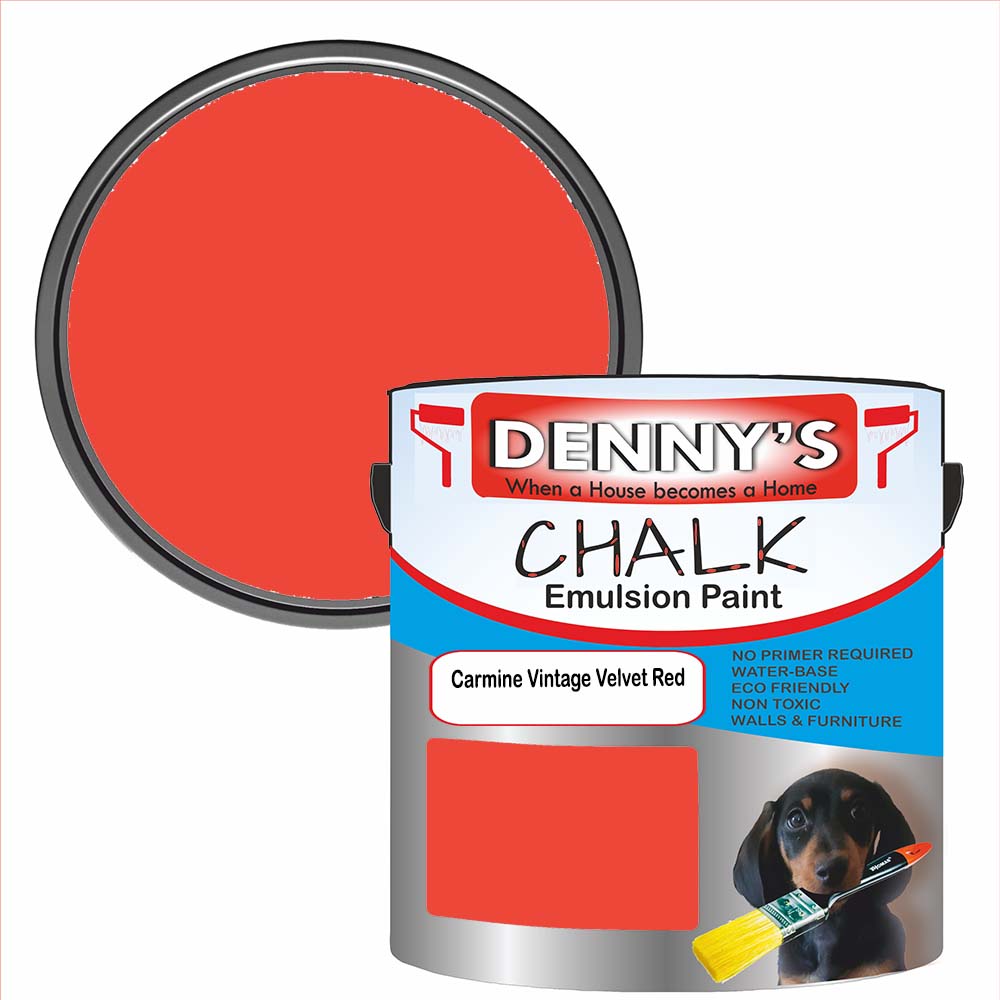Denny's Chalk Paint For Walls Colour- Carmine Vintage Velvet Red - Mat ...