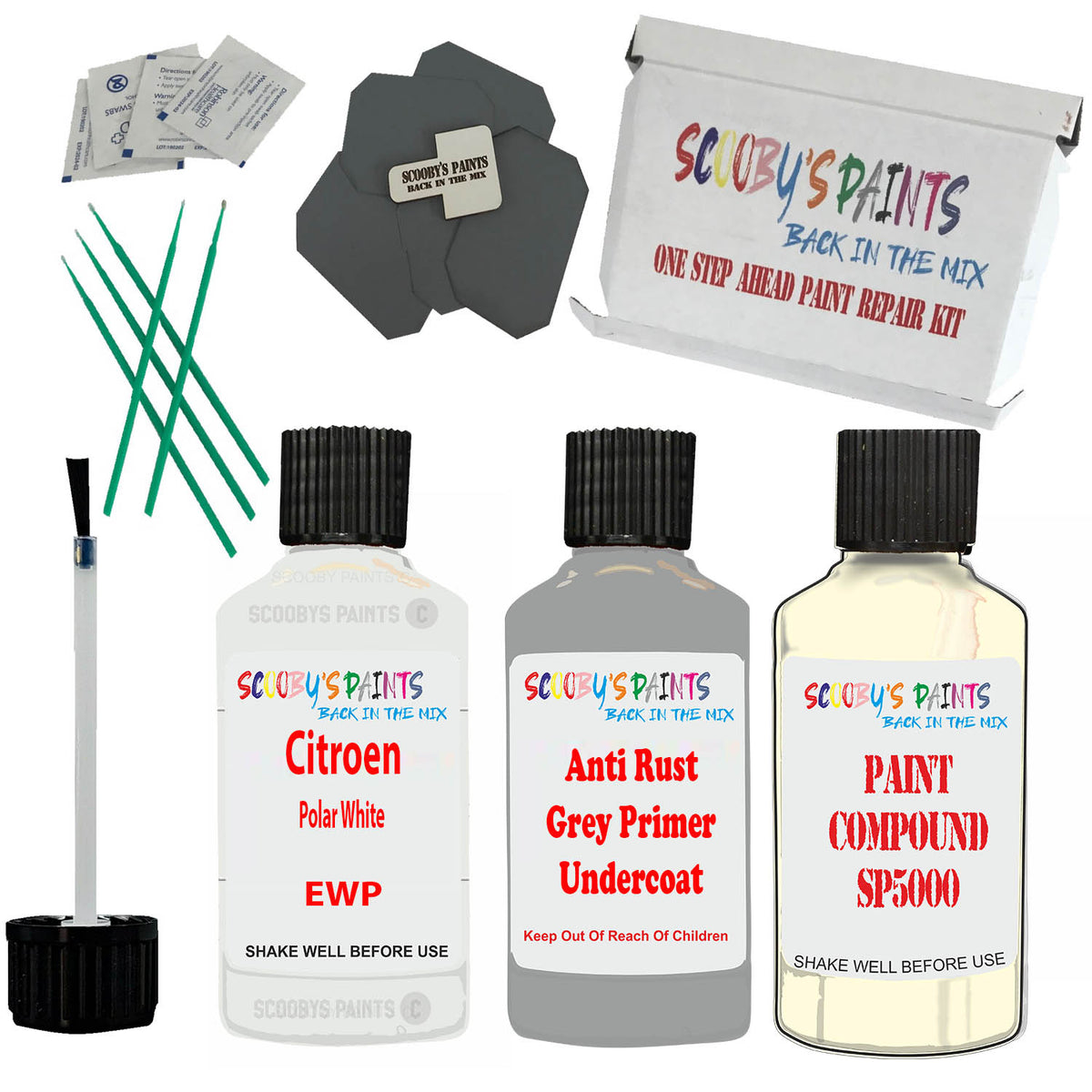 FOR Citroen Polar White Touch Up Paint Code EWP Scratch Repair Kit ...