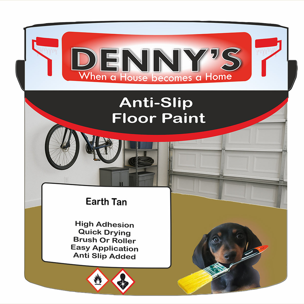 Denny's Floor Paint For Grip Coating Colour- Earth Tan - Anti-Slip Har ...