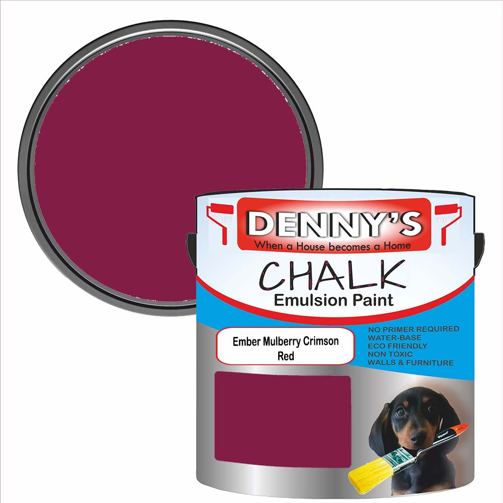 Denny's Chalk Paint For Walls Colour- Ember Mulberry Crimson Red - Mat ...