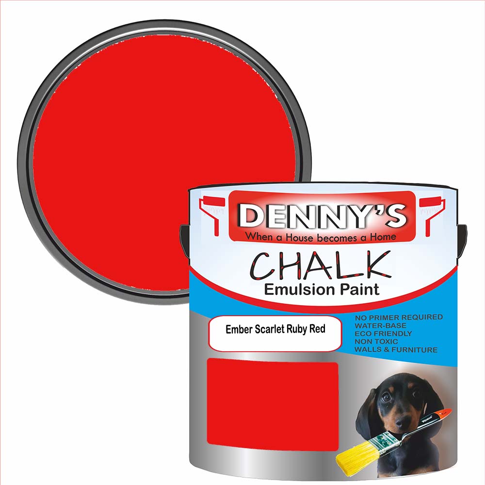 Denny's Chalk Paint For Walls Colour- Ember Scarlet Ruby Red - Matte W ...