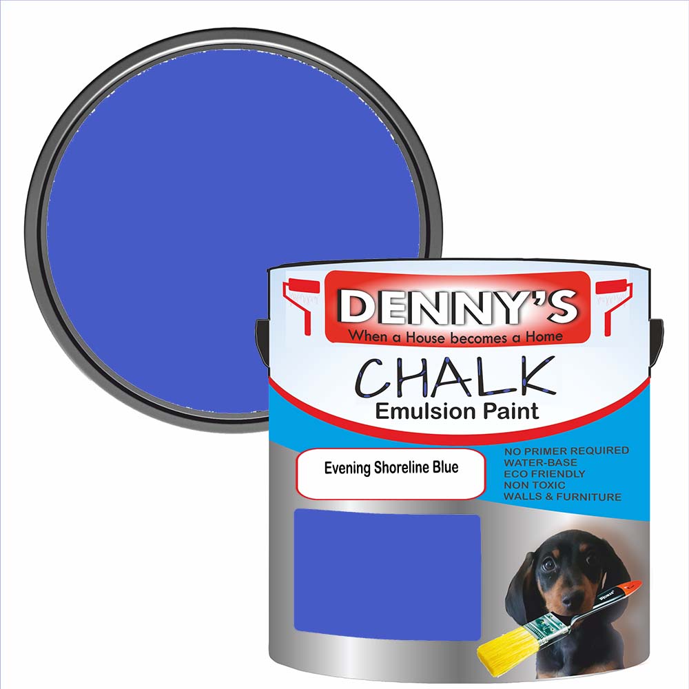 Denny's Chalk Paint For Walls Colour- Evening Shoreline Blue - Matte W ...