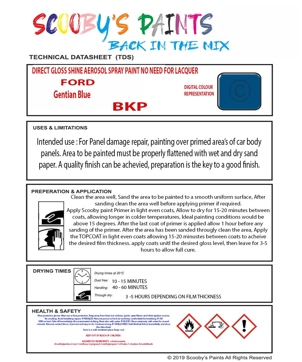 Mixed Paint For Ford Transit Van, Gentian Blue, Code: Bkp, Blue – Auto ...