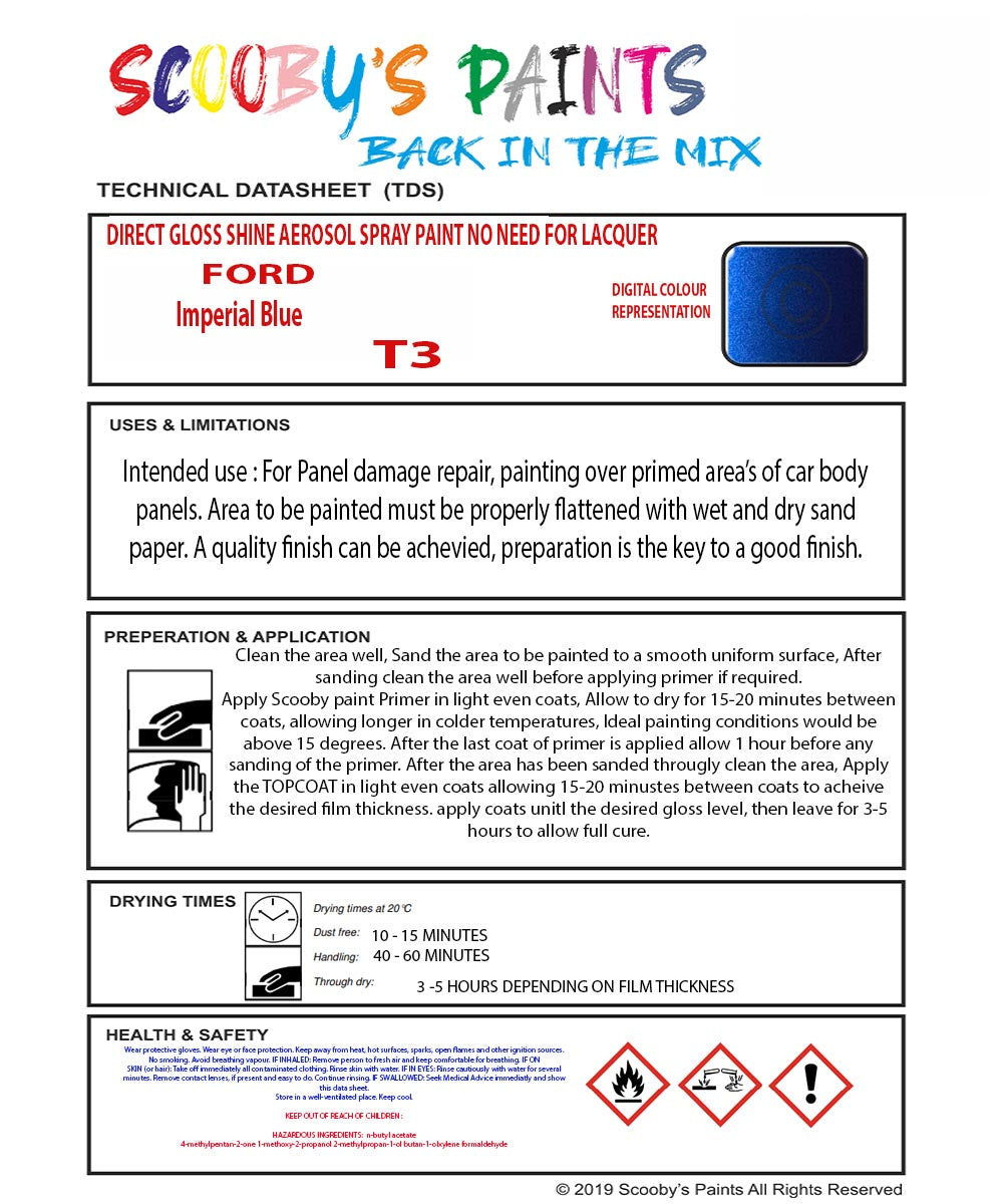 Mixed Paint For Ford Focus, Imperial Blue, Code: T3, Blue – Auto Car ...