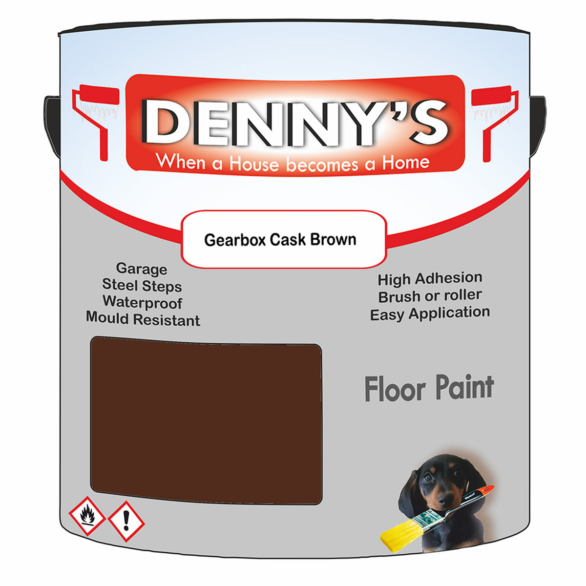 Denny's Floor Paint For Garages Colour- Gearbox Cask Brown - Oilproof ...