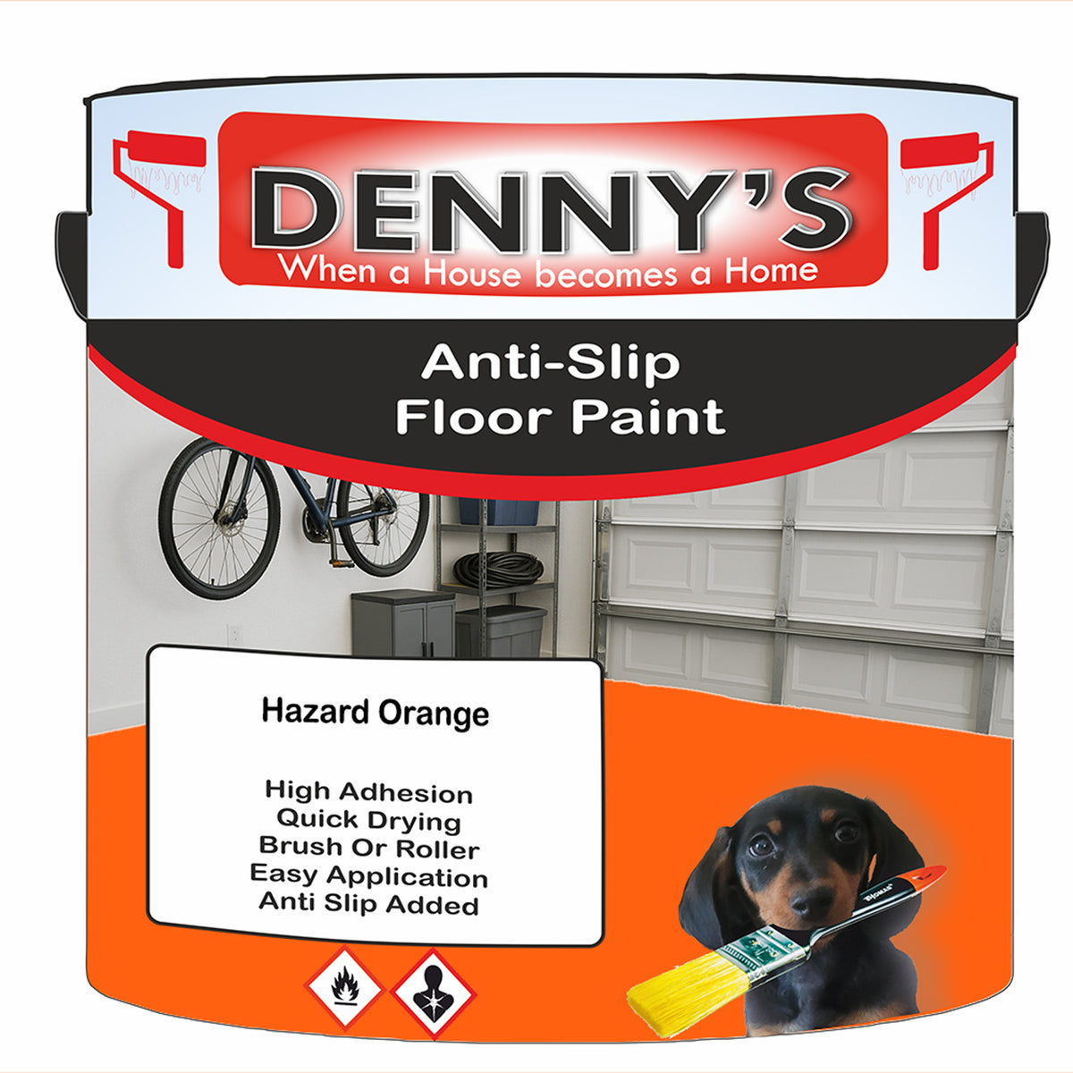 Denny's Floor Paint For Grip Coating Colour- Hazard Orange - Anti-Slip ...