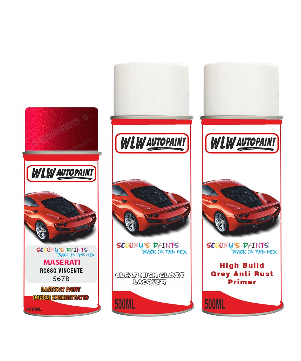Aerosol Spray Paint For Maserati Rosso Vincente All Models Red Paint C ...
