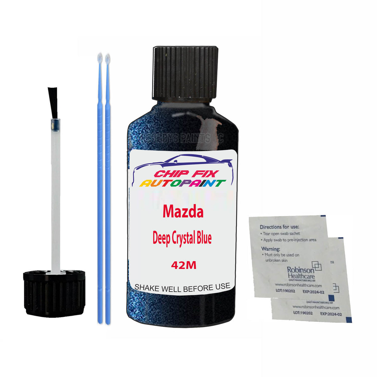 FOR Mazda Deep Crystal Blue Touch Up Paint Code 42M Scratch Repair Kit ...