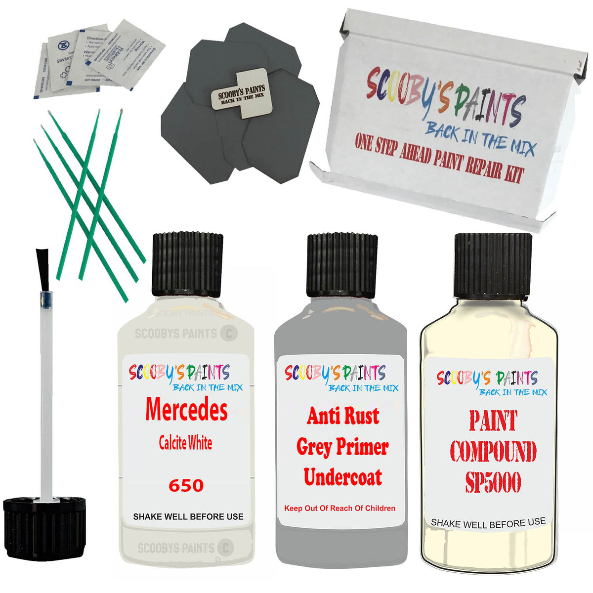 FOR Mercedes Calcite White Touch Up Paint Code 650 Scratch Repair Kit ...