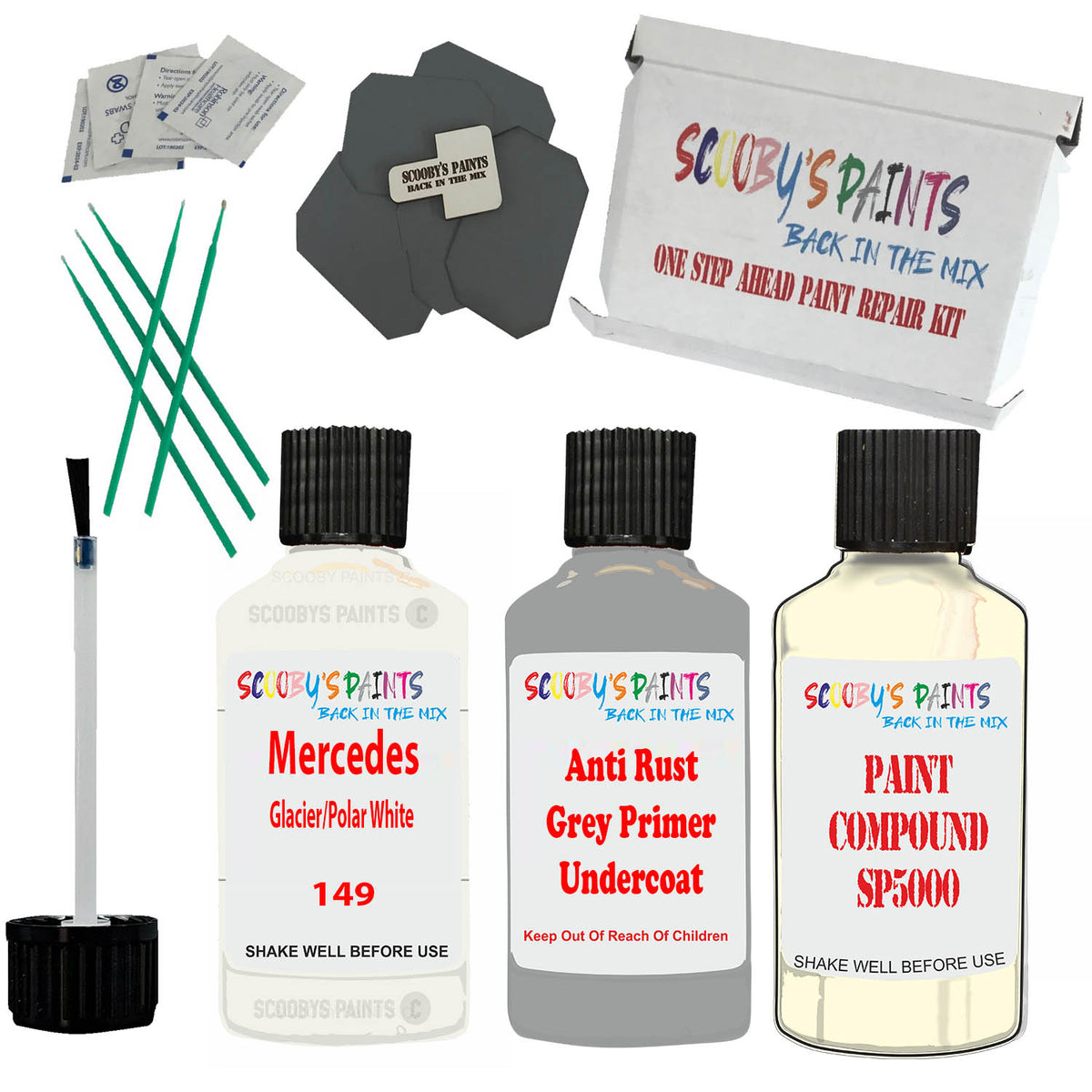 FOR Mercedes Glacier/Polar White Touch Up Paint Code 149 Scratch Repai ...