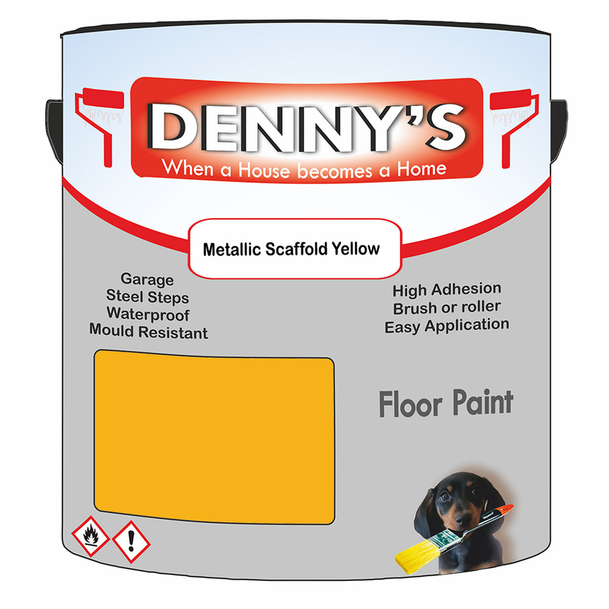 Denny's Floor Paint For Garages Colour- Metallic Scaffold Yellow - Oil ...