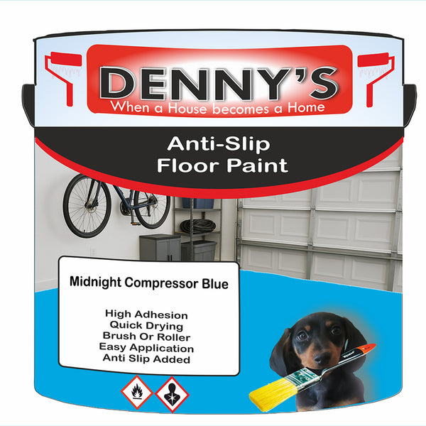 Denny's Floor Paint For Grip Coating Colour- Midnight Compressor Blue ...