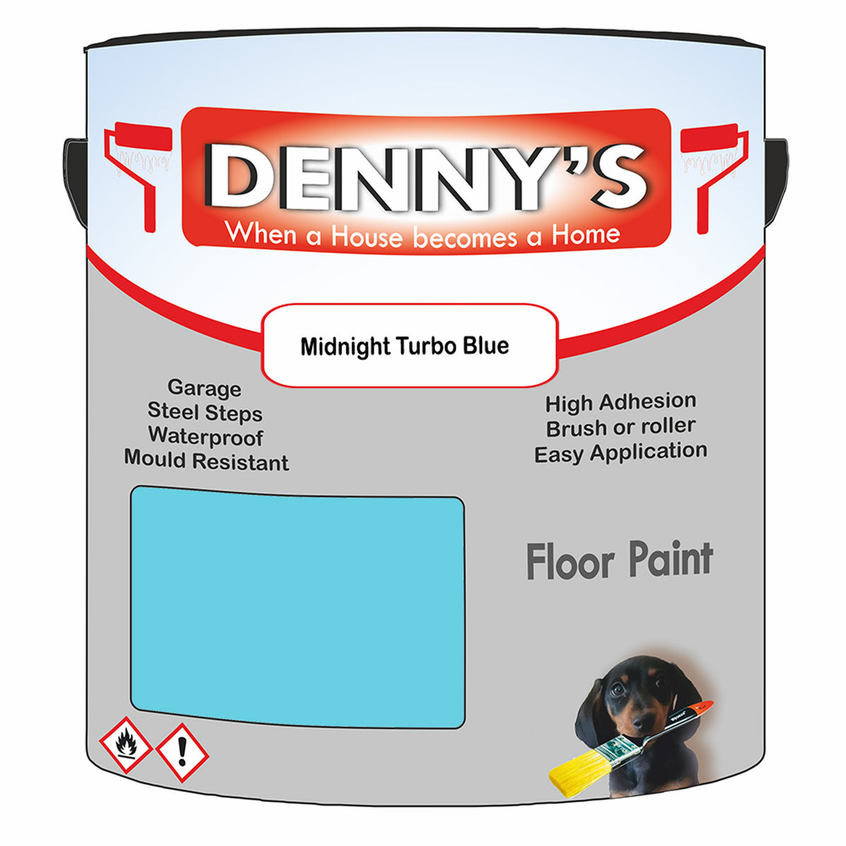 Denny's Floor Paint For Garages Colour- Midnight Turbo Blue - Oilproof ...