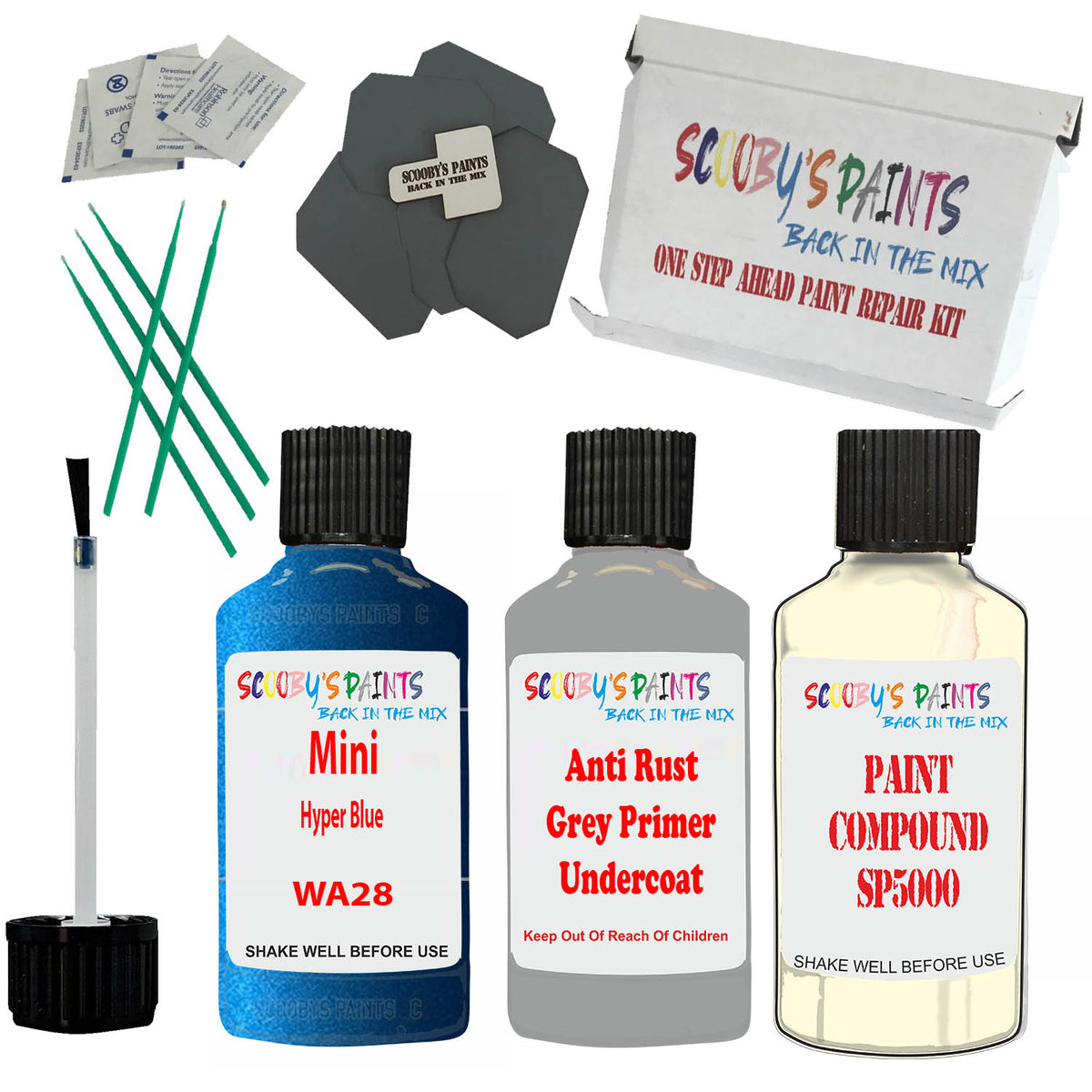 FOR Mini Hyper Blue Touch Up Paint Code WA28 Scratch Repair Kit – Auto ...