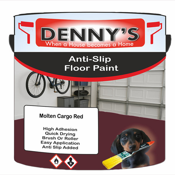 Denny's Floor Paint For Grip Coating Colour- Molten Cargo Red - Anti-S ...