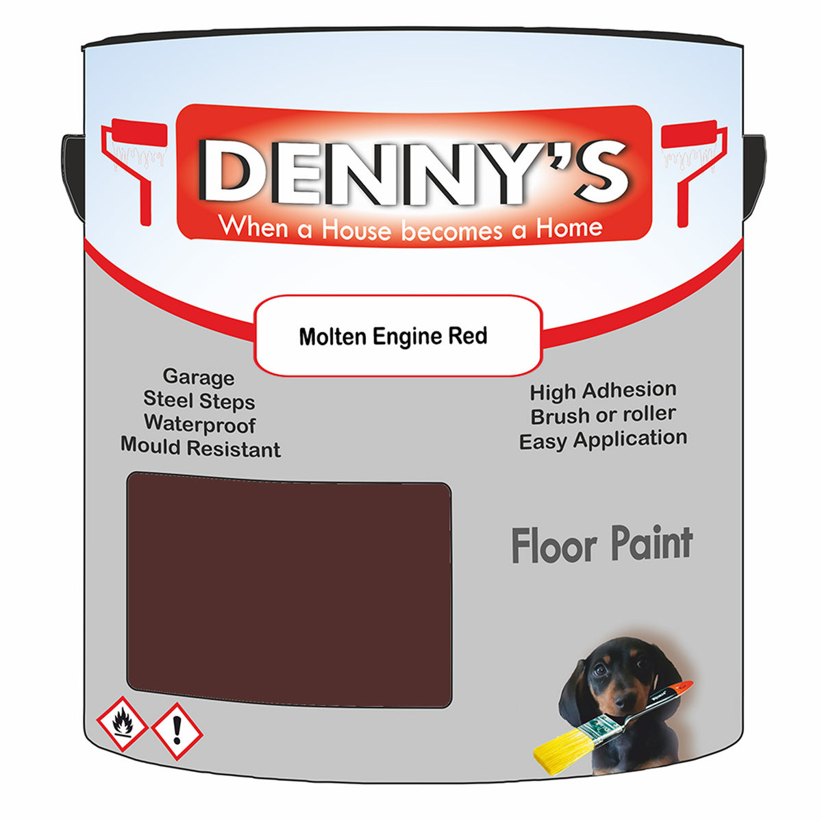 Denny's Floor Paint For Sheds Colour- Molten Engine Red - Durable Anti ...