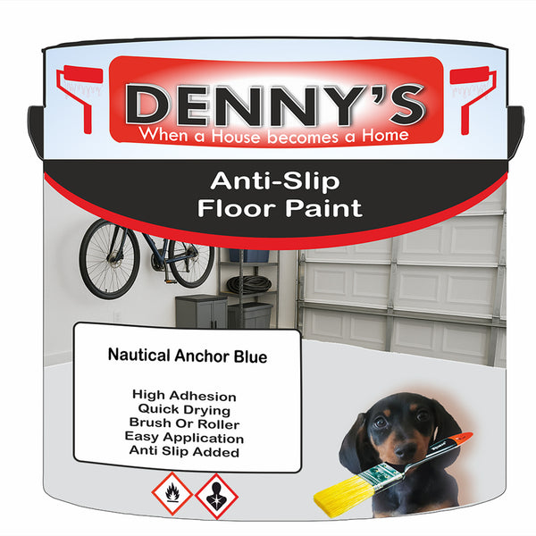 Denny's Floor Paint For Grip Coating Colour- Nautical Anchor Blue - An ...