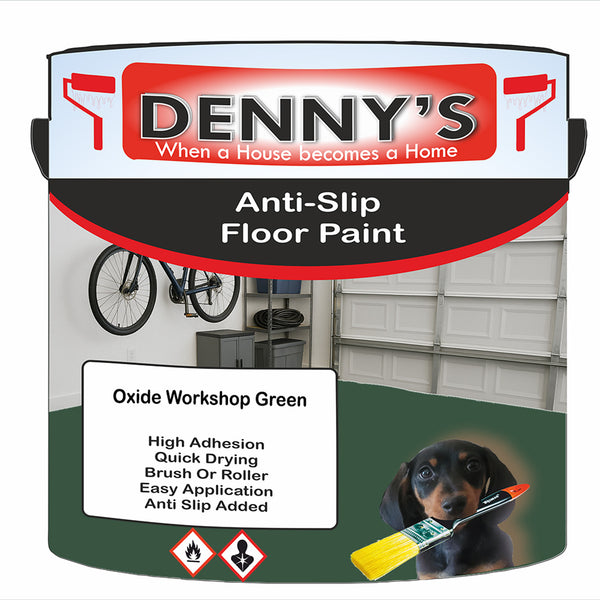 Denny's Floor Paint For Grip Coating Colour- Oxide Workshop Green - An ...