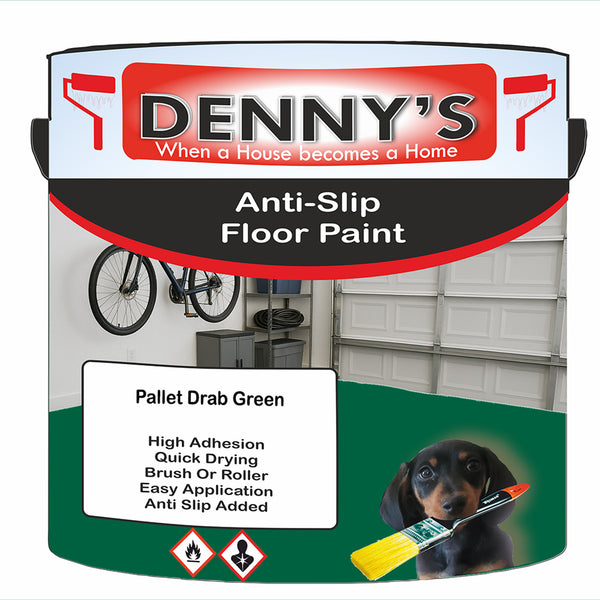 Denny's Floor Paint For Grip Coating Colour- Pallet Drab Green - Anti ...