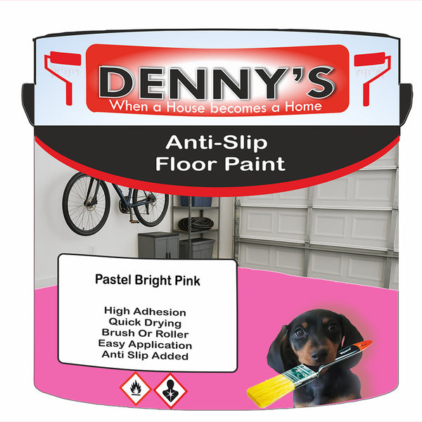 Denny's Floor Paint For Grip Coating Colour- Pastel Bright Pink - Anti – Auto Car Paint UK