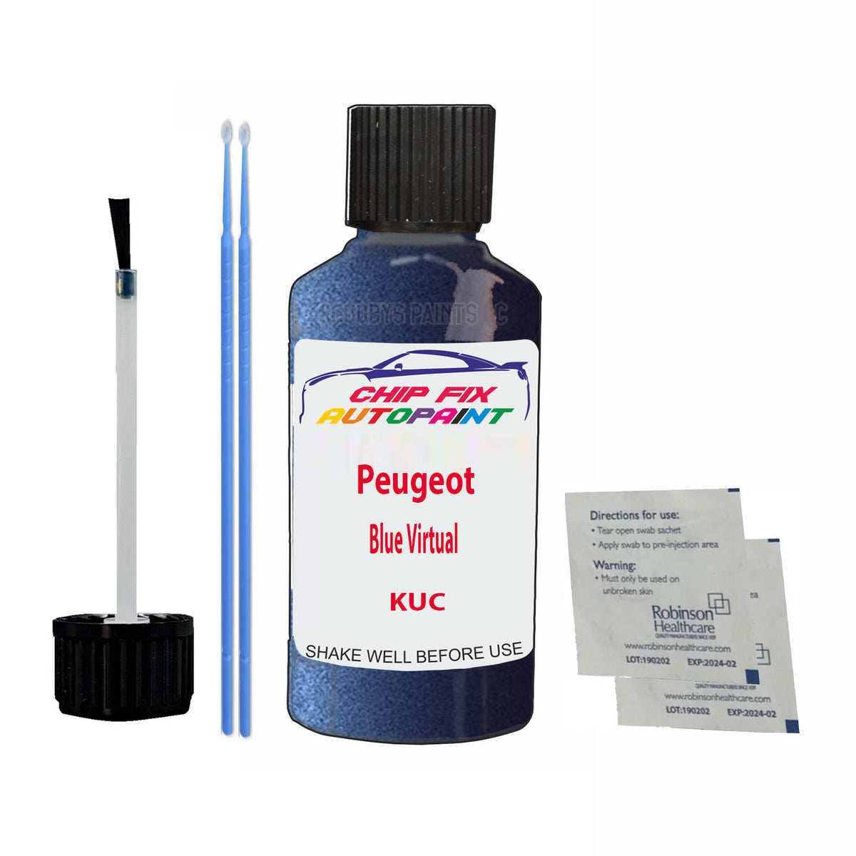 FOR Peugeot Blue Virtual Touch Up Paint Code KUC Scratch Repair Kit ...