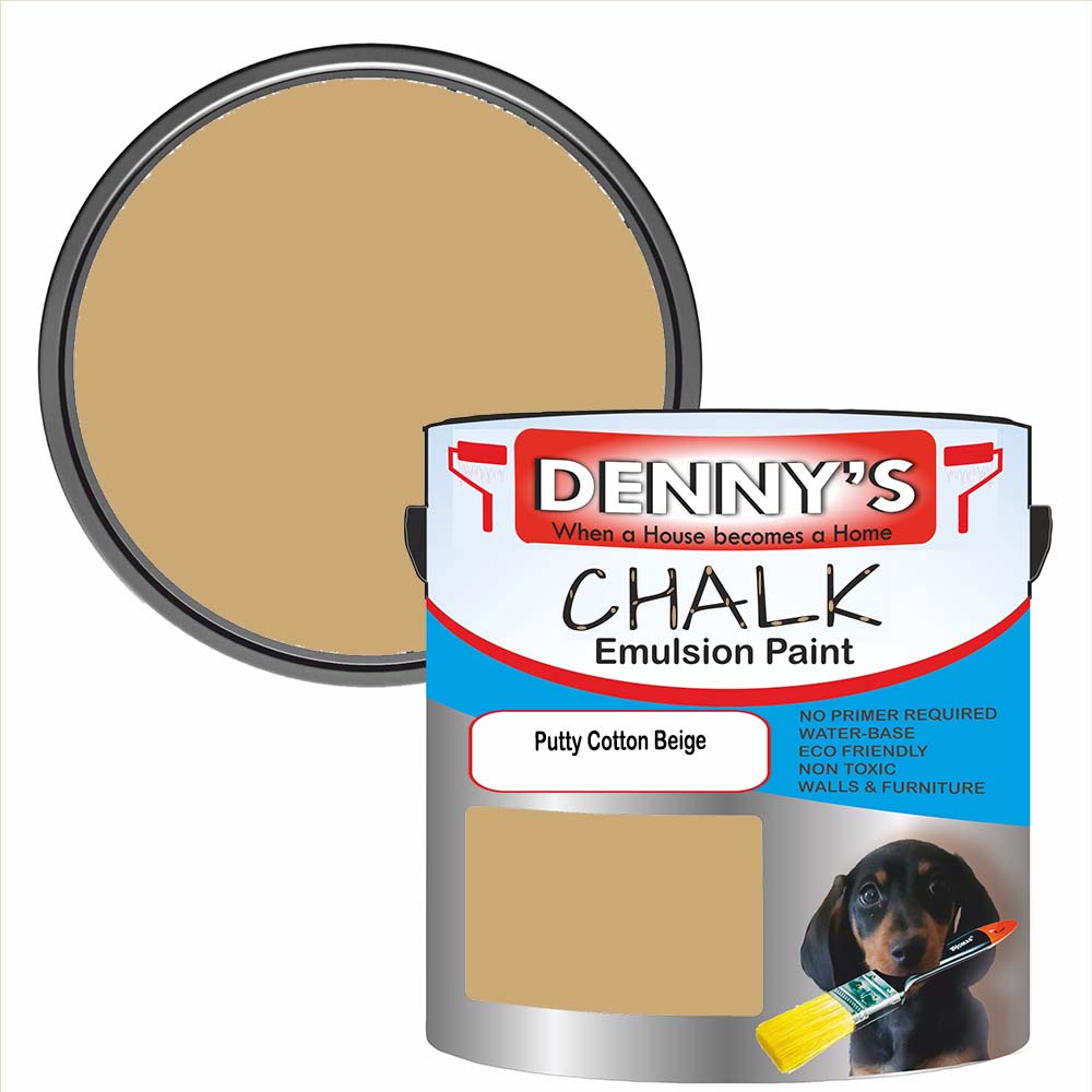 Denny's Chalk Paint For Walls Colour- Putty Cotton Beige - Matte Wipe ...