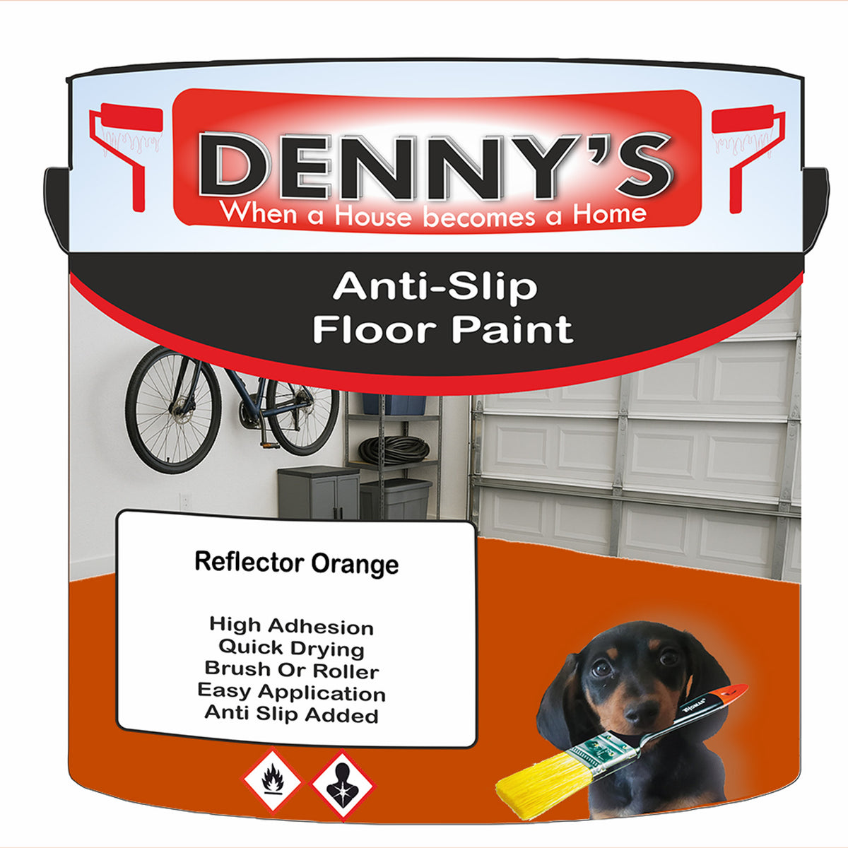 Denny's Floor Paint For Grip Coating Colour- Reflector Orange - Anti-S ...