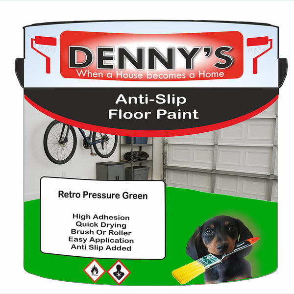 Denny's Floor Paint For Grip Coating Colour- Retro Pressure Green - An ...