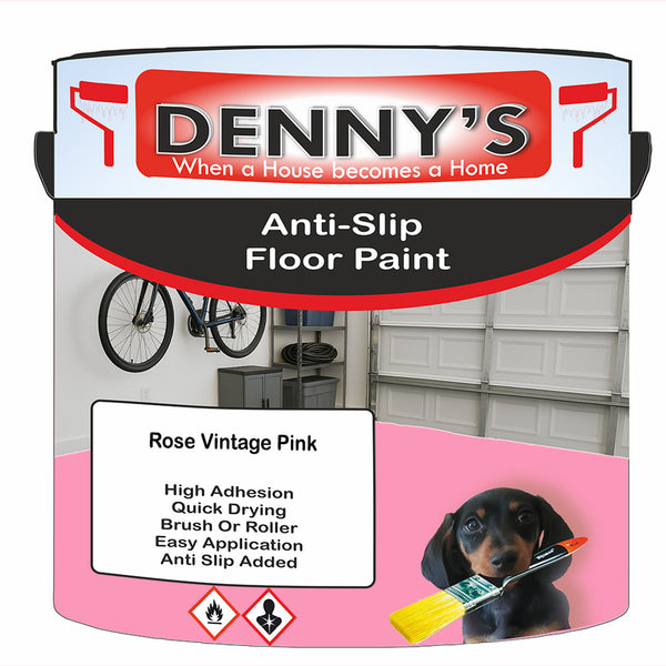 Denny's Floor Paint For Grip Coating Colour- Rose Vintage Pink - Anti ...