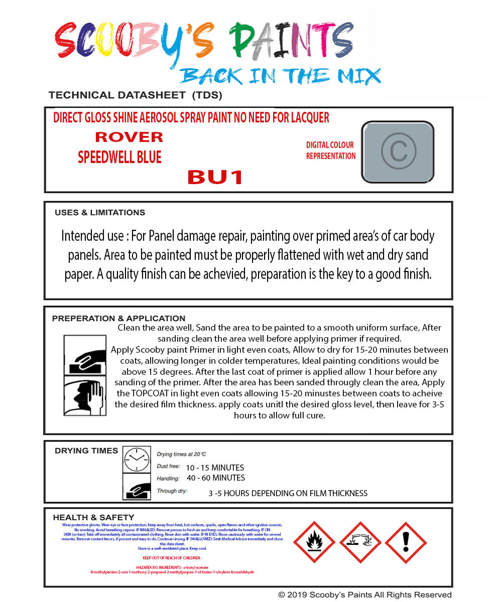 Mixed Paint For Mg Mga, Speedwell Blue, Code: Bu1, Blue – Auto Car Paint UK