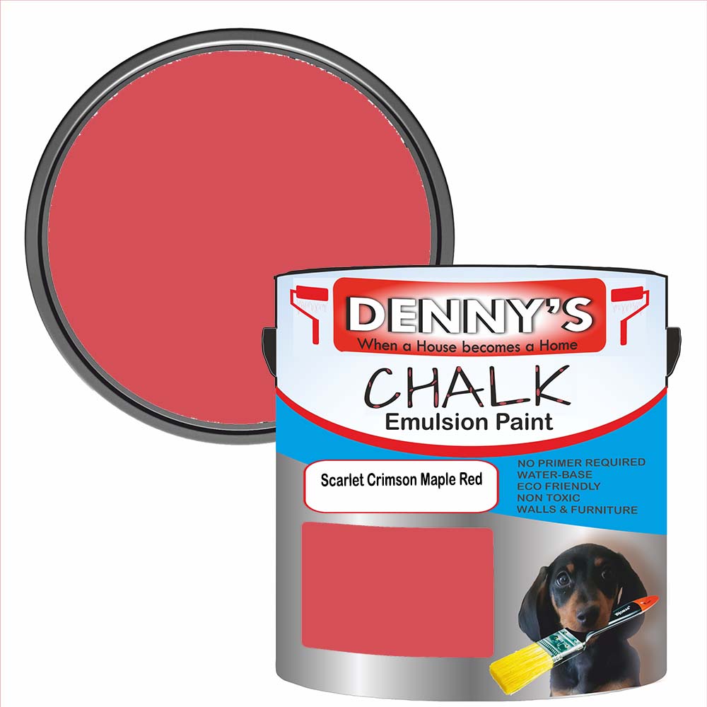Denny's Chalk Paint For Walls Colour- Scarlet Crimson Maple Red - Matt ...