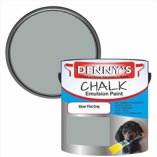 Denny's Chalk Paint For Walls Colour- Silver Flint Grey - Matte Wipe-C ...