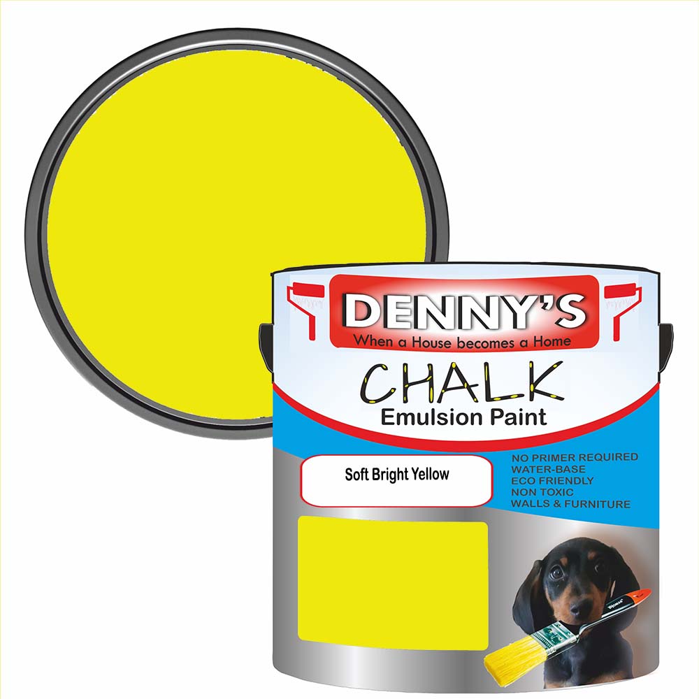 Denny's Chalk Paint For Walls Colour- Soft Bright Yellow - Matte Wipe ...