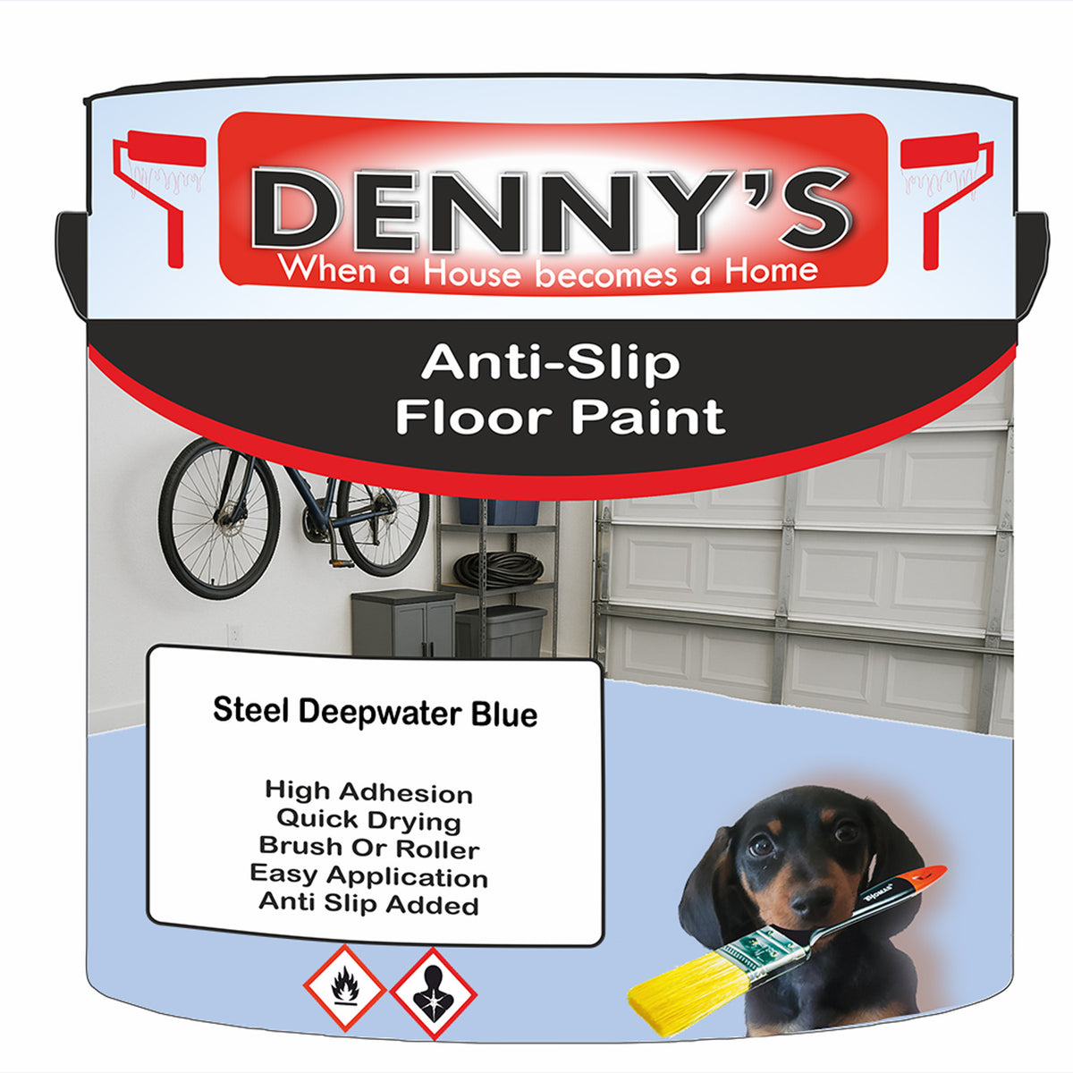 Denny's Floor Paint For Grip Coating Colour- Steel Deepwater Blue - An ...