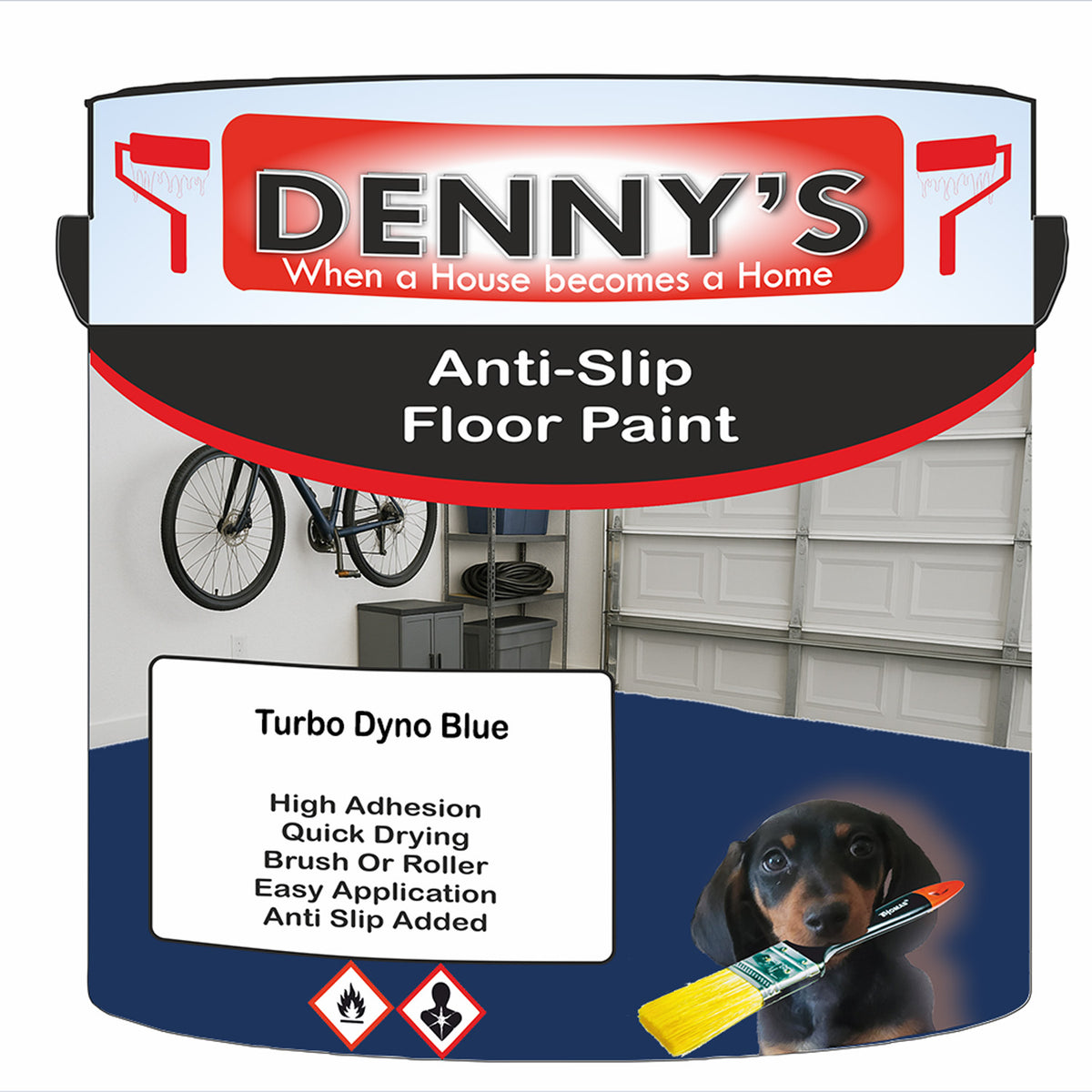 Denny's Floor Paint For Grip Coating Colour- Turbo Dyno Blue - Anti-Sl ...