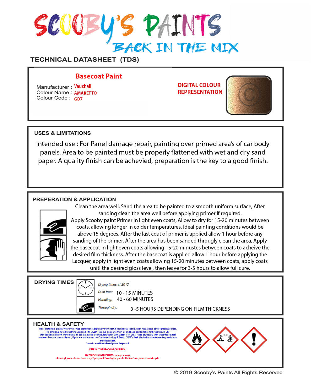 Paint Mixed Vauxhall Mokka Amaretto Gd7 Basecoat Car Spray Paint – Auto ...