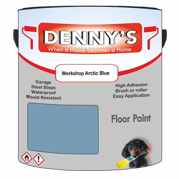 Denny's Floor Paint For Sheds Colour- Workshop Arctic Blue - Durable A ...