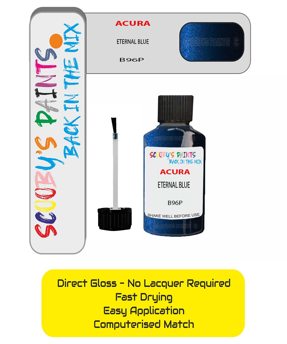 Paint For Acura Tl Eternal Blue Code B96P-3 Touch Up Scratch Stone Chi ...