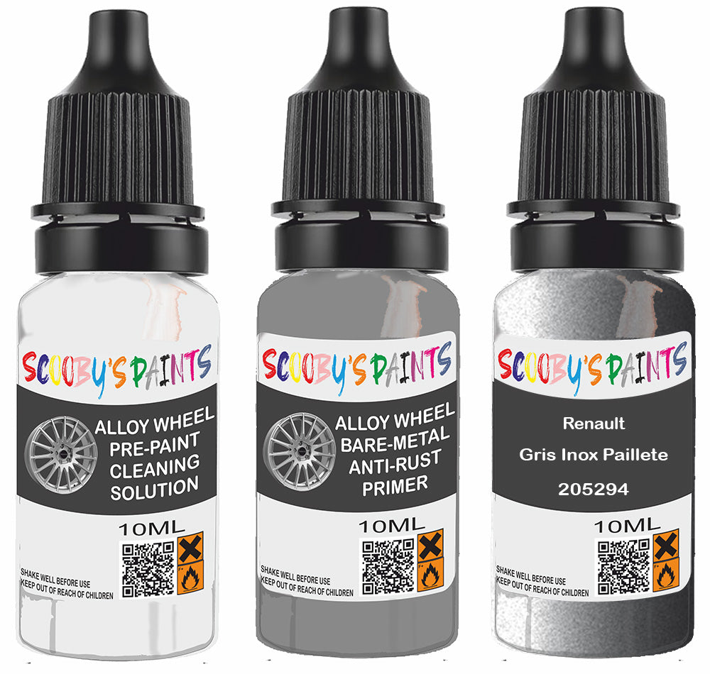 Alloy Wheel Rim Paint Repair Kit For Renault Gris Inox Paillete Silver ...