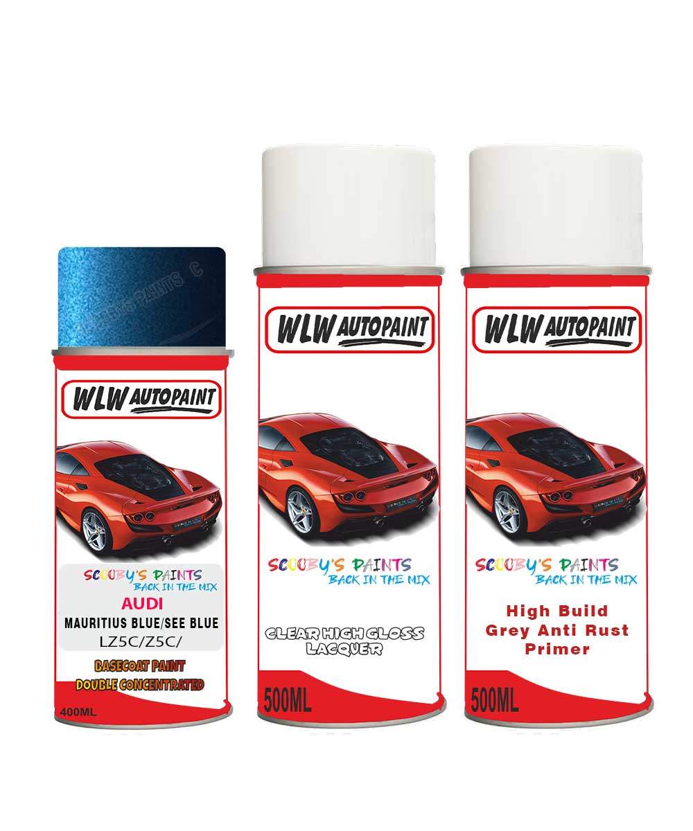 Paint For AUDI A4 MAURITIUS BLUE/SEE BLUE code: LZ5C Car Aerosol Spray ...