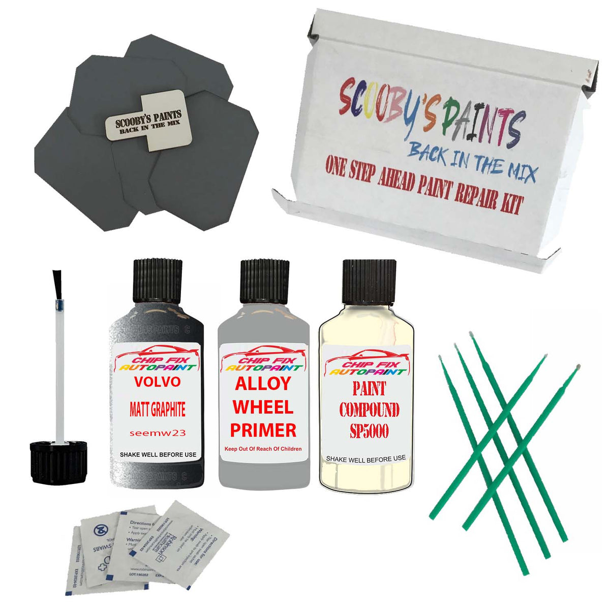 Alloy Wheel Repair Paint For Volvo Matt Graphite Seemw23 2001-2023 ...