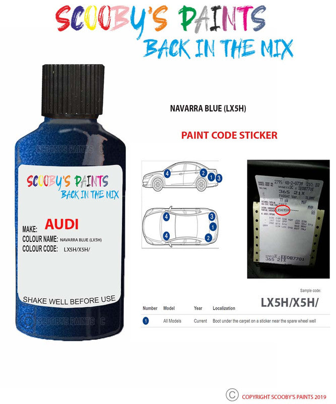 Paint For Audi A3 Navarra Blue Code Lx5H Touch Up Paint Scratch Stone ...