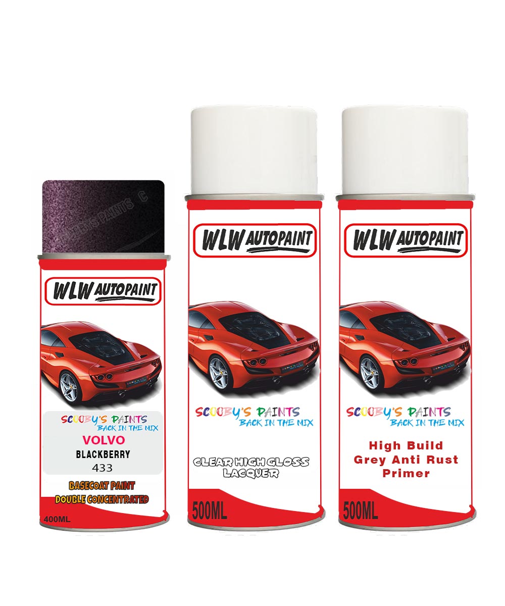 Aerosol Spray Paint For Volvo 900 Series Blackberry Colour Code 433 ...