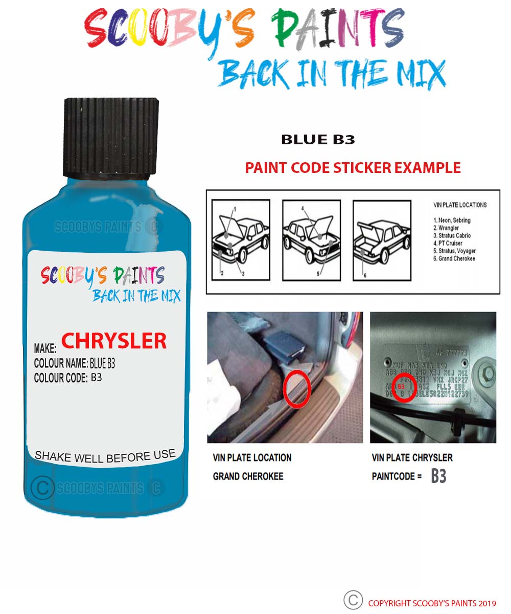 Paint For Chrysler Plymouth Blue Code: B3 Car Touch Up Paint – Auto Car ...