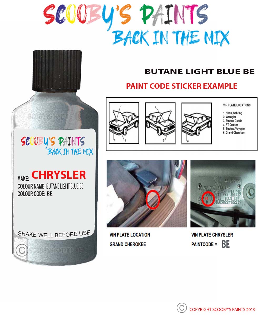 Paint For Chrysler Caravan Butane Light Blue Code: Be Car Touch Up Pai ...