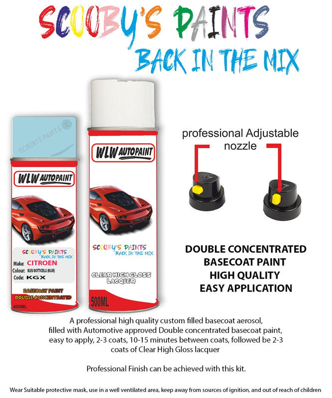 Paint For Citroen C1 Bleu Botticelli Aerosol Spray Car Paint + Lacquer ...
